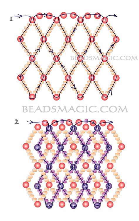 Free Beading Pattern For Beautiful Necklace Lia Beads Magic Beading Patterns Diy Necklace