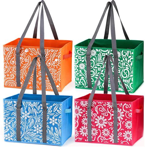 Amazon Yarlung 4 Pack Reusable Grocery Bags Collapsible Large