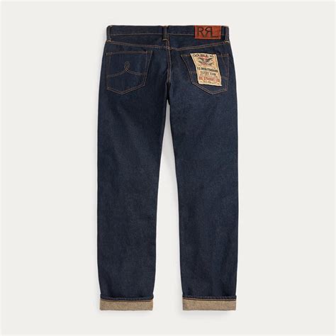 Ralph Lauren Rrl Straight Fit Once Washed Selvedge Jean In Blue Endource