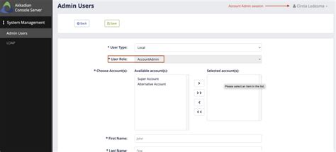 4 4 1 2 Creating The Account Admin Akkadian Console Server 5 1 2