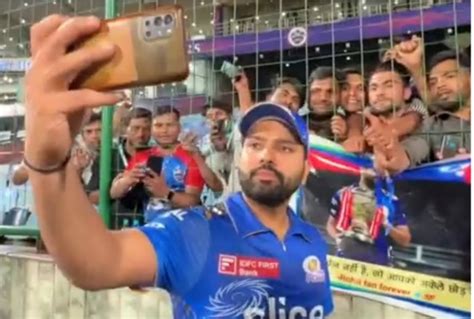 Ipl 2023 Rohit Sharma Celebrates Mumbai Indians First Win With Fans