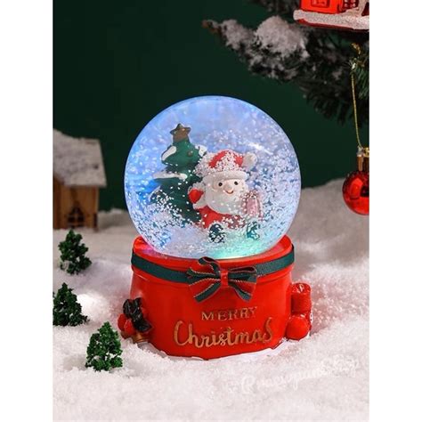 กล่องดนตรีลูกบอลคริสต์มาส โคมไฟหิมะตั้งโต๊ะ แถมถ่าน ของขวัญคริสต์มาส ของขวัญปีใหม่ พร้อมส่ง
