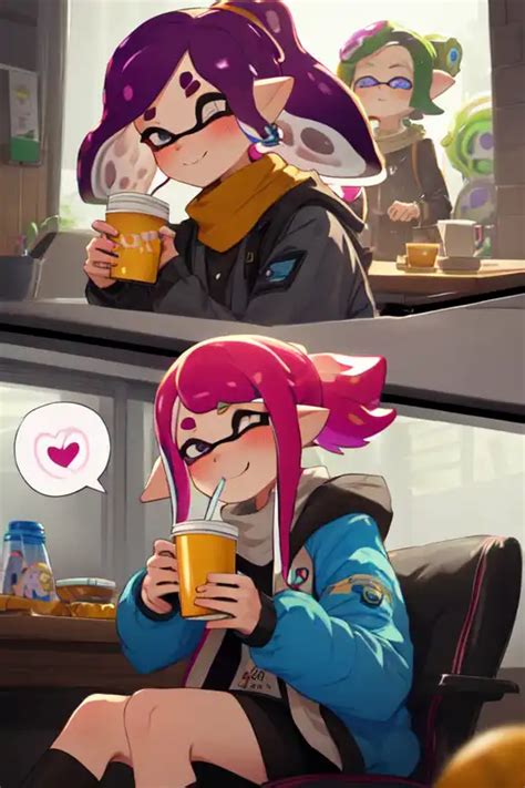 AI Art The Heartwarming Moment Between Inklings And Octolings By SlyHackerIX PixAI