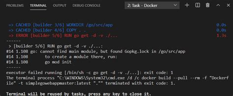 An Error Occurs When Building The Image For The Simple Go Web App