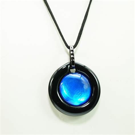 Necklace Light Blue Circular Submerged Glass Orignal Murano Glass Omg