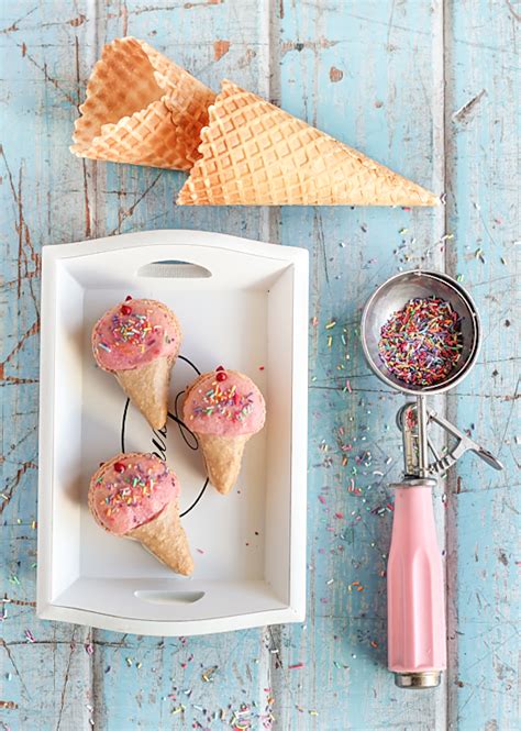 Raspberri Cupcakes Ice Cream Cone Macarons