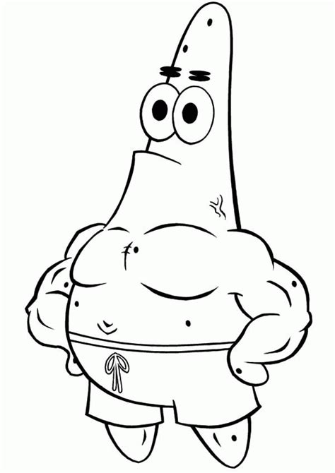 Cartoon Coloring Pages Patrick Star Patrick Drawing At Getdrawings My