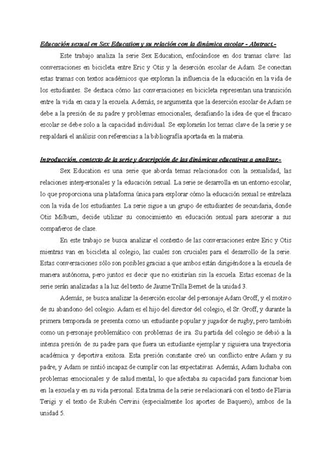 Primer Parcial Psico Educacional Educación Sexual En Sex Education