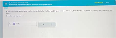 Solved Quadratic Equations And Functions Word Problem Chegg