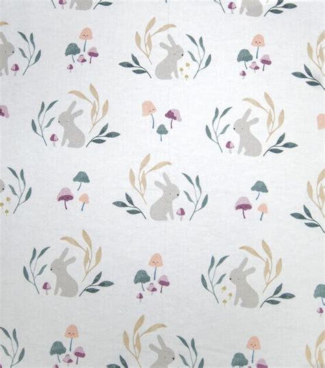 Mushroom Bunny Organic Nursery Flannel Fabric Joann