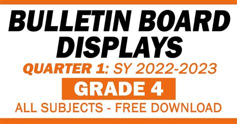Grade 4 Bulletin Board Displays Quarter 1 Sy 2022 2023 All Subjects Deped Click