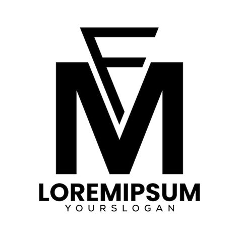 글자 M F 로고 디자인 템플릿 프리미엄 벡터