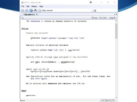 Lecture 1 The Basics Of Using Stata By