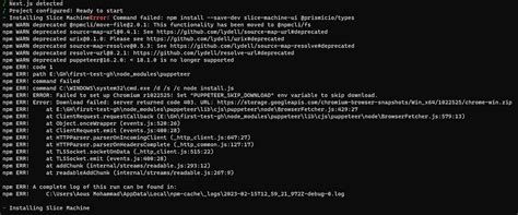 Error While Installing Slice Machine Developing With Prismic