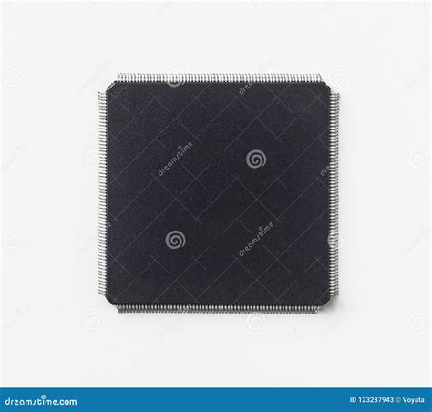 Semiconductor Ic Chip On White Background Stock Image Image Of