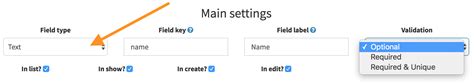 Overview And Field Main Settings Docs