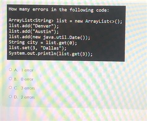 Solved How Many Errors In The Following Chegg Com
