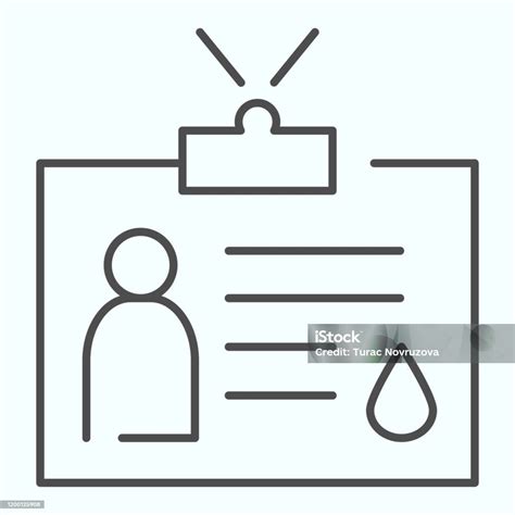 Het Pictogram Van De Donoridkaart Thin Line Badge Met Druppel Bloed