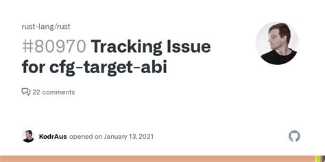 Tracking Issue For Cfg Target Abi · Issue 80970 · Rust Langrust · Github