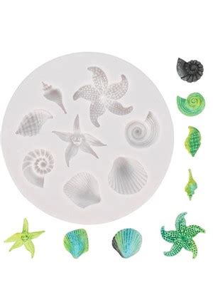 Molde De Silicone Mini Conchas Tema Fundo Do Mar Elo7