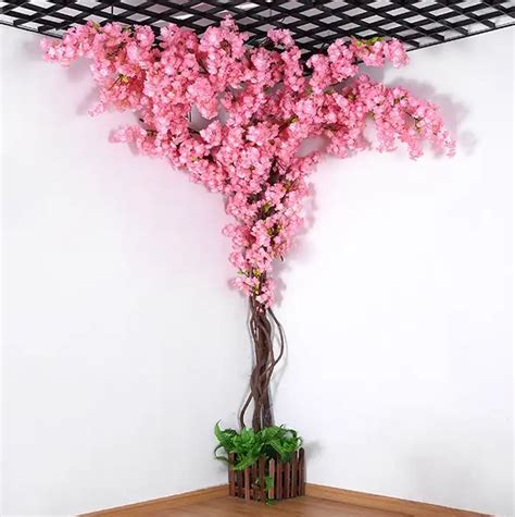 人造花室内节日婚礼装饰绿色植物藤本植物紫藤紫藤樱花树 Alibaba