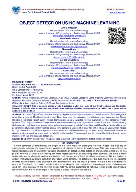 Pdf Object Detection Using Machine Learning