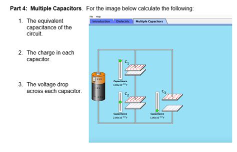 solved part 4 multiple capacitors for the image below