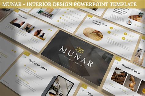 Munar Шаблон презентаций Powerpoint для дизайна интерьера Шаблоны