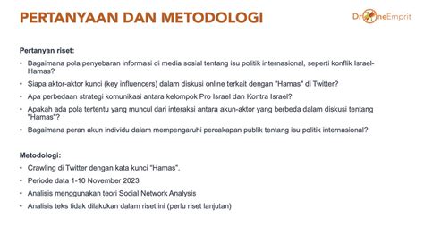 SOCIAL NETWORK ANALYSIS HAMAS Analisis Drone Emprit Seperti Saya