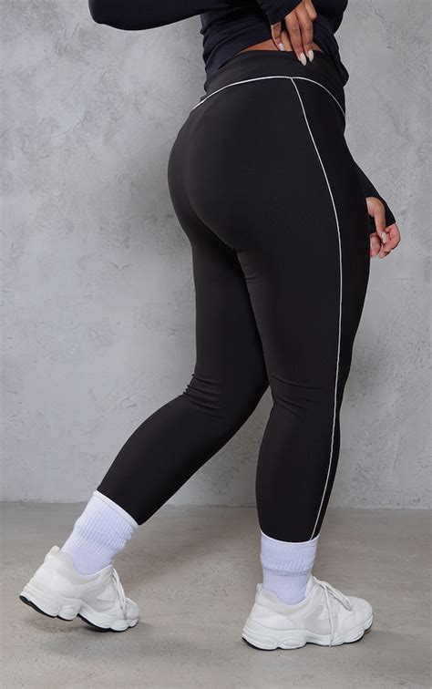 Plus Legging Sans Coutures Noir Prettylittlething Fr
