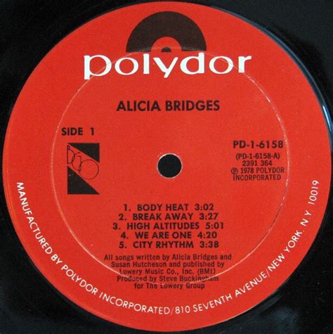 Alicia Bridges Alicia Bridges Polydor Pd 1 6158 Lp Album