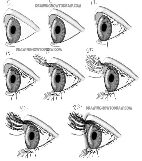 How To Draw Realistic Eyes From The Side Profile View Step By Step