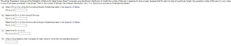 Solved A Obtain Px≤4 By Using The Cumulative Poisson