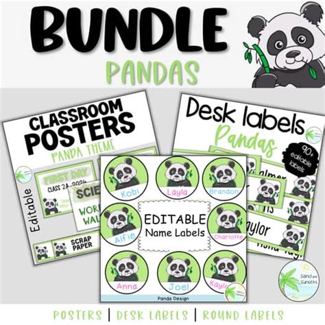 Classroom Bundle Panda Theme By Sand And Sunsets Tpt