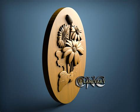 Flower 3d Stl Model Cnc Router Engraver Artcam Aspire Cnc Etsy