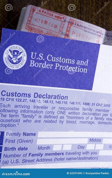 Passport With Customs Declaration Editorial Photo 52507429