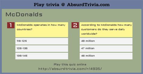 Trivia Quiz McDonalds