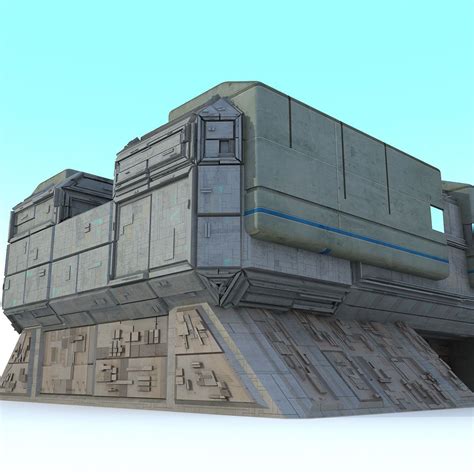 과학 Fi를 미래 지향적 인 건물 F 3d 모델 15 Obj Fbx Max Free3d
