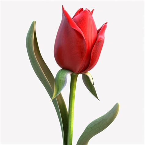 Premium Photo Red Tulip On White
