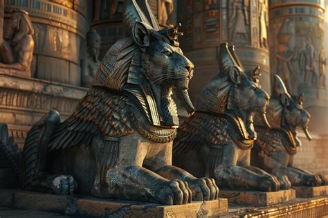 Premium Photo Produce A Captivating Portrayal Of Mythical Sphinx