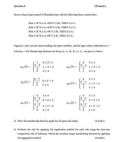 Question Marks Given A Fuzzy Logic Control Of Chegg