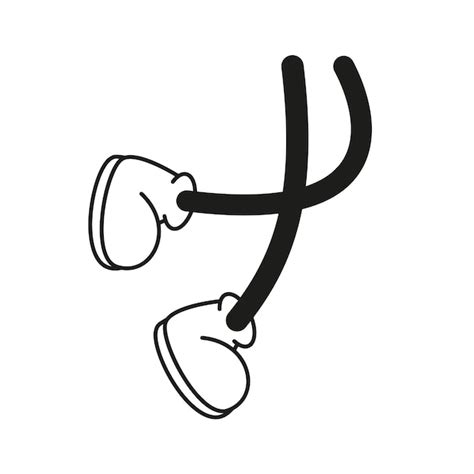 Vector De Dibujos Animados Caminando Pies En Entrenadores O Zapatillas De Deporte En Piernas De
