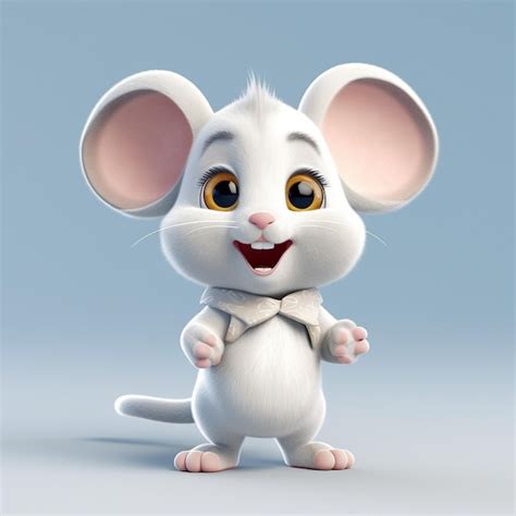 Premium Photo Cute Animated Mouse Caracter Illustration