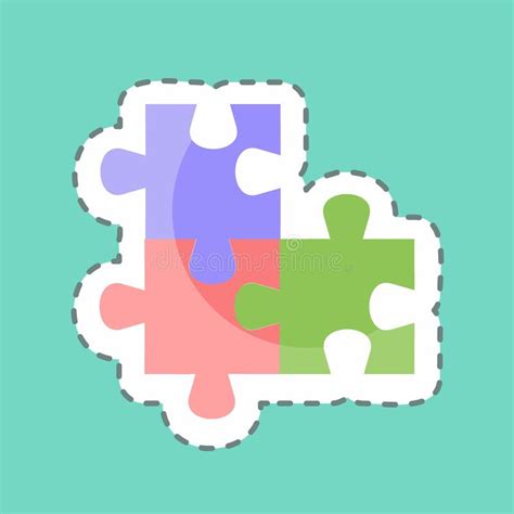 Sticker Line Cut Puzzles Suitable For Programming Symbol Simple