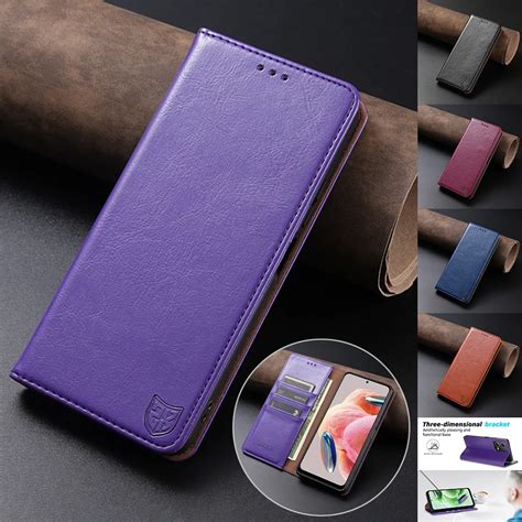 Funda De Cuero Con Tapa Magn Tica Para Xiaomi Redmi Note 12 12S 12 Pro 11