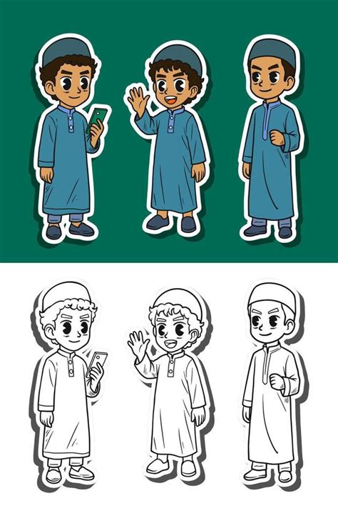 Cute Muslim Boy Vector Art Icons And Graphics For Free Download
