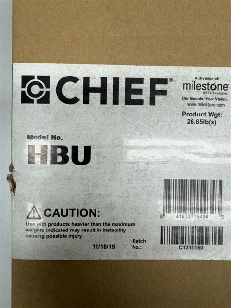 Chief Hbu Heavy Duty Vcm Universal Interface Bracket Lpav