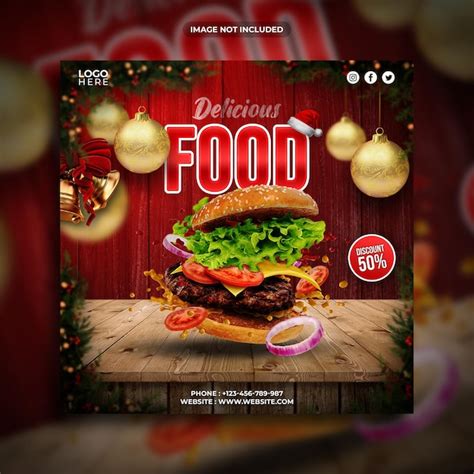Premium Psd Delicious Food Social Media Promotion Square Banner Template