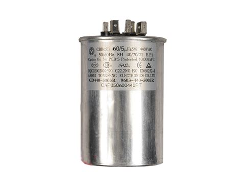 Cap050600440rt 60 5 Uf Mfd 440 Volt Capacitor Goodman Amana Maytag