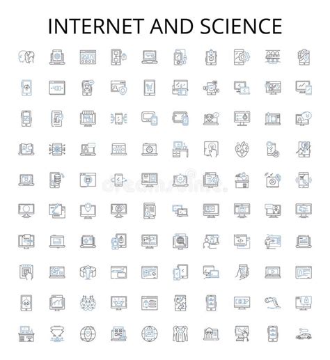 Science Line Icons Collection Math Chemistry Physics Astronomy